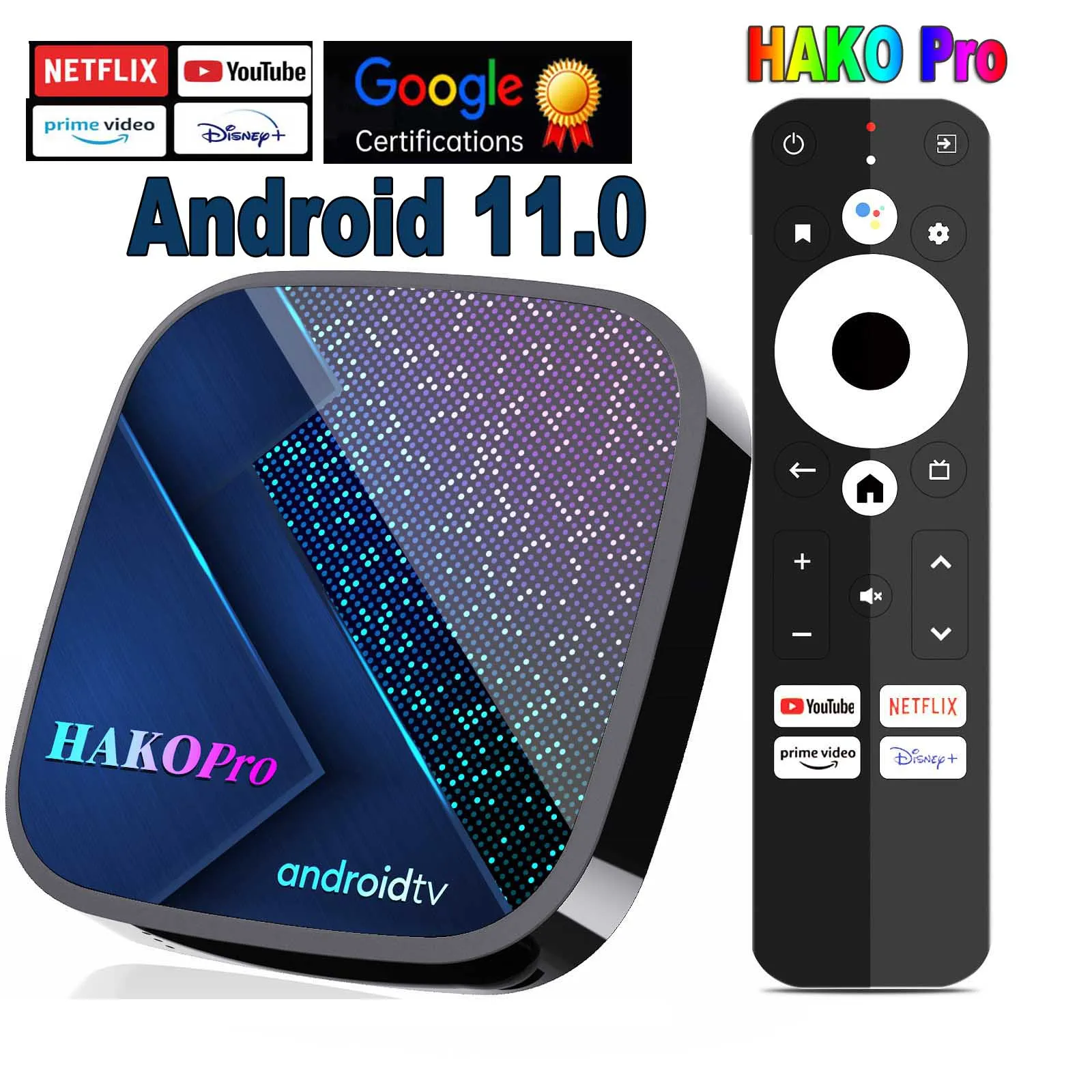 HAKO Pro-Google Certificated Android TV Box, Netflix, 4K, YouTube ...