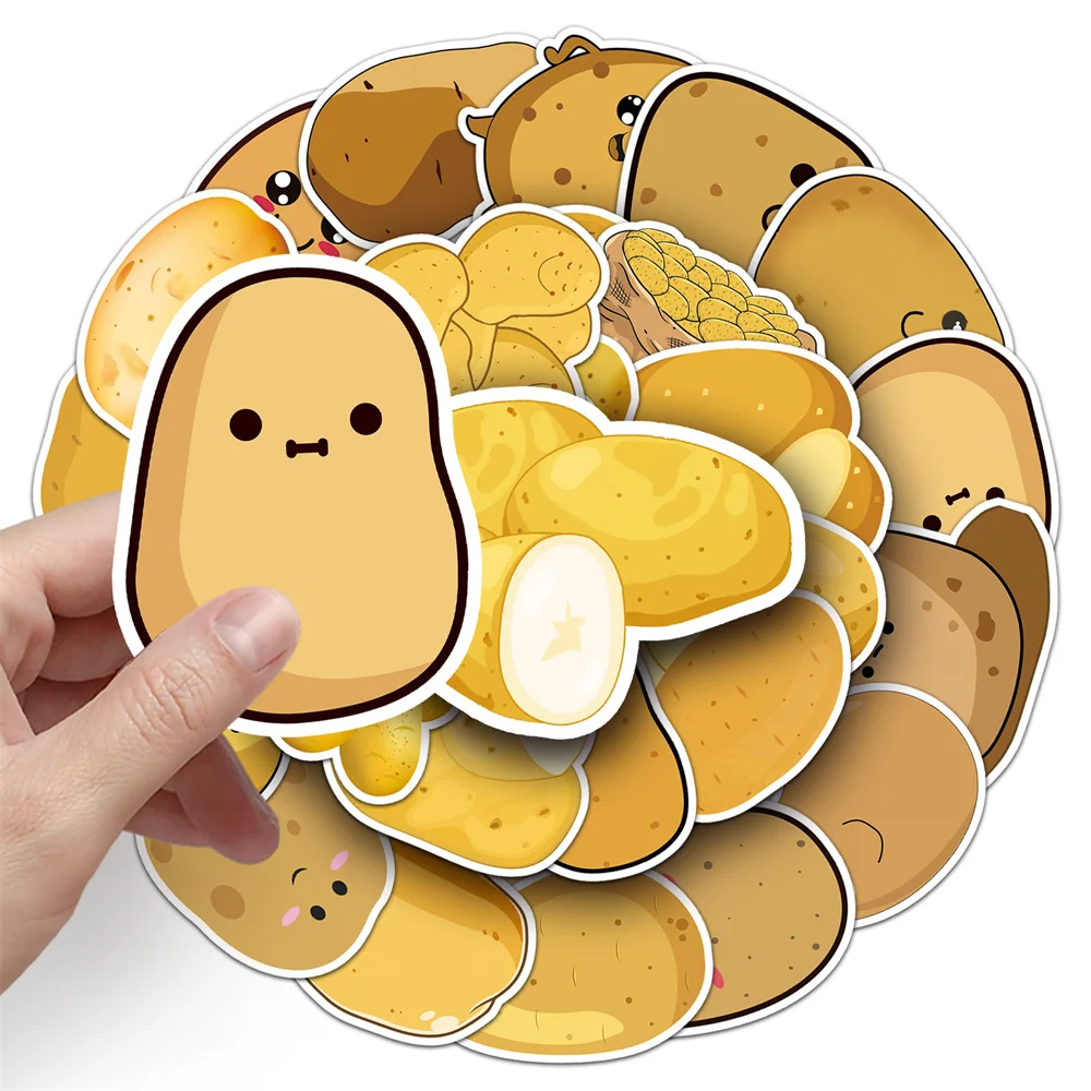 50pcs-Cartoon-Vegetable-Cute-Potato-Sticker-For-Suitcase-Stationery ...
