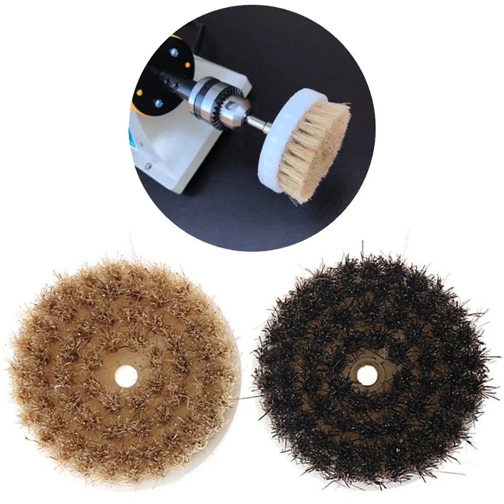 60mm White Soft Drill Powered Brush Head 6mm Shank Drill Brush For ...