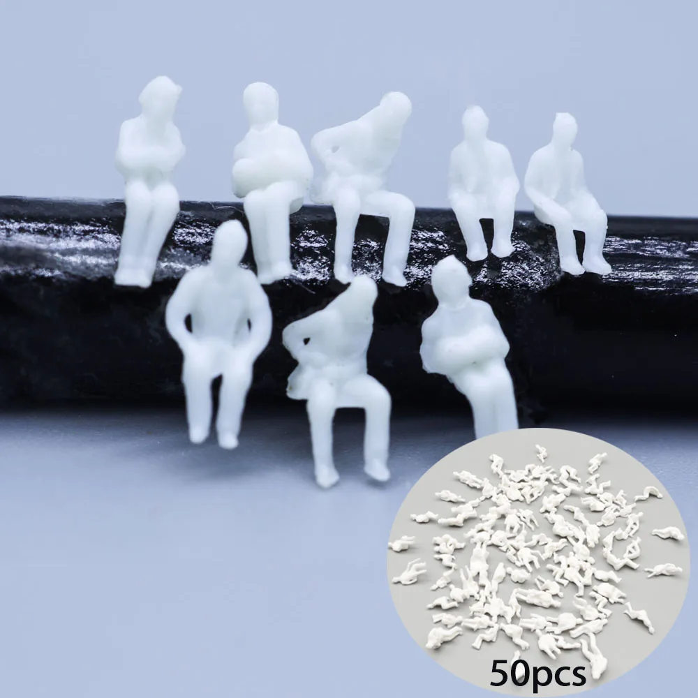 Scale1:87-1:200 Mini White People Model ABS Plastic Sitting Figure For ...