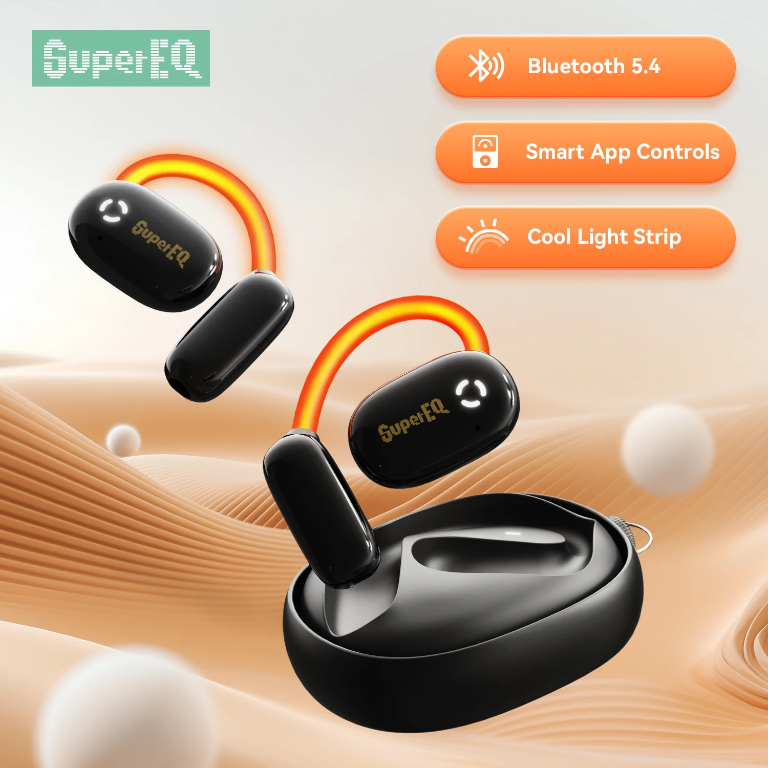 SuperEQ D72 Wireless Headphones Open Ear Earphones Bluetooth 5.4 ...