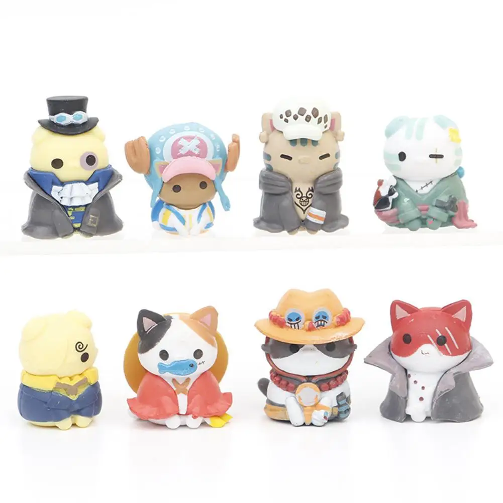 Dolls One Piece Cat Figures Toys Luffy Zoro Chopper | One piece ...