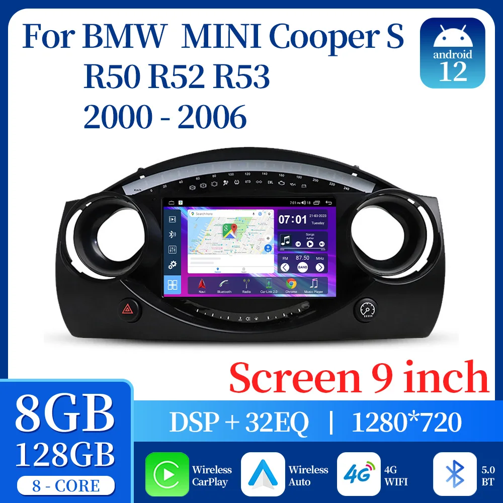 For-BMW-Mini-Cooper-S-R50-R52-R53-2000-2006-Android-Car-Stereo-Radio ...