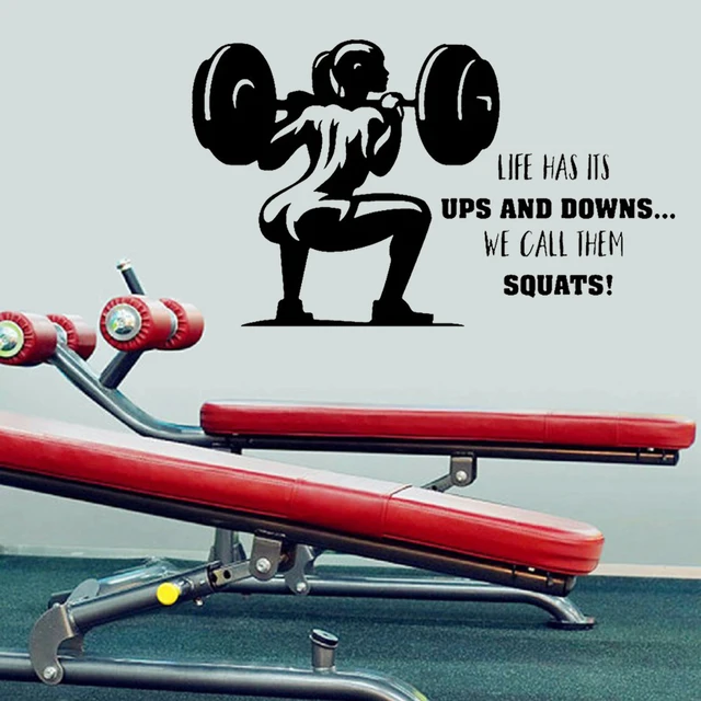 Squat Girl Quotes Squat Girl Gym Wall Decal Fitness Quotes Women Decor