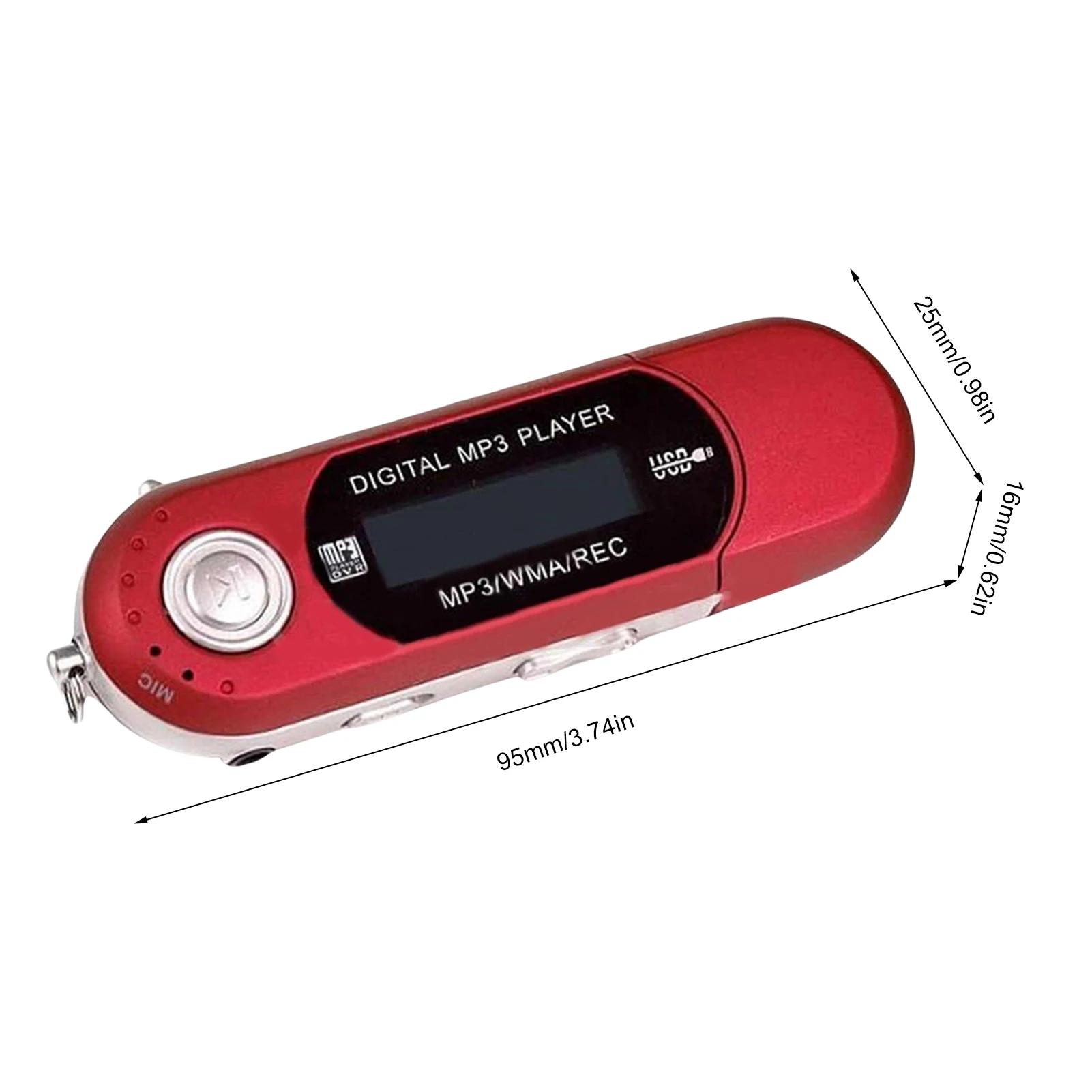 LECTEUR MP3,Red 4G--Lecteur de musique MP3 Portable, Mini écran LCD, prise directe USB, haute ...