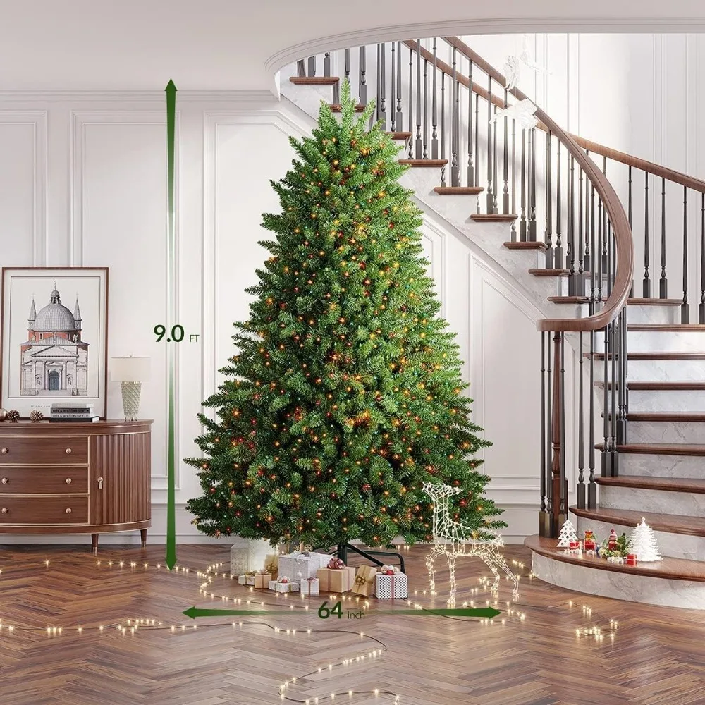 9-FT-Pre-lit-Christmas-Tree-4668-Thicken-Tips-and-1500-Clear-Lights-for ...