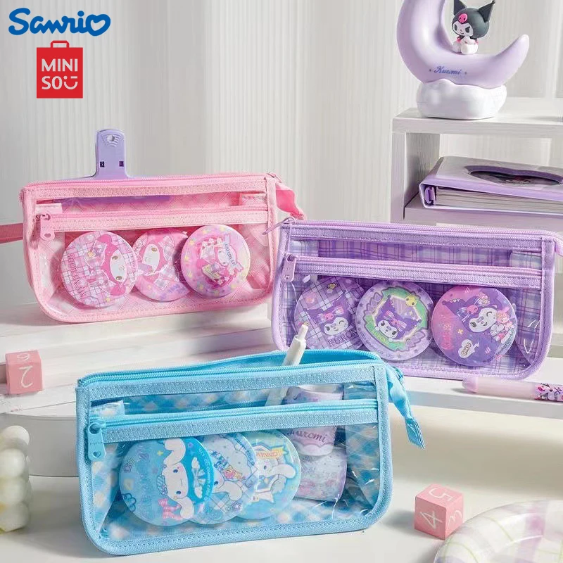 MINISO-Senrio-Kuromi-Pencil-Bag-Kawaii-My-Melody-Transparent-Pencil-Bag ...