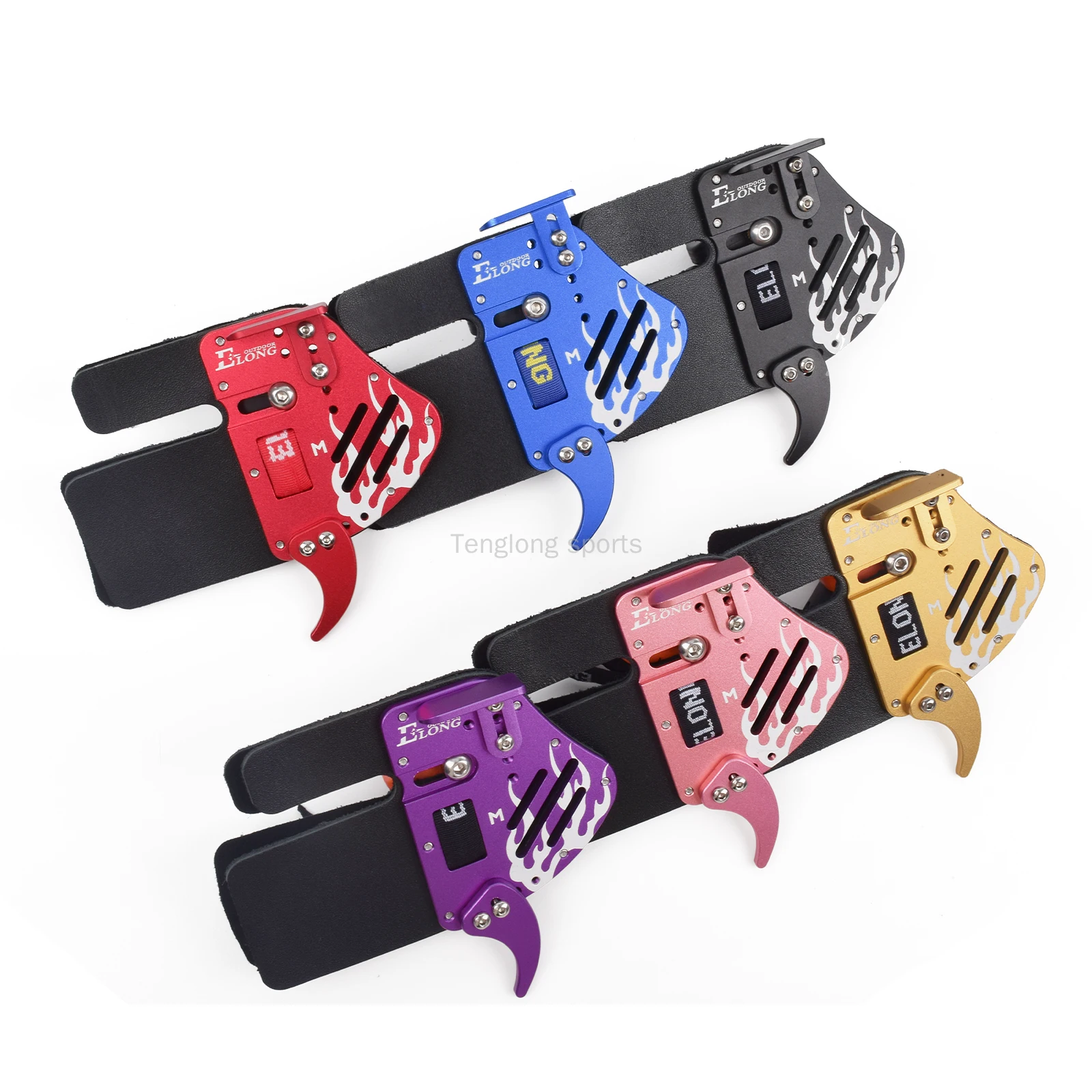 Archery-Recurve-Bow-Finger-Tab-Genuine-Leather-Aluminum-Plate ...