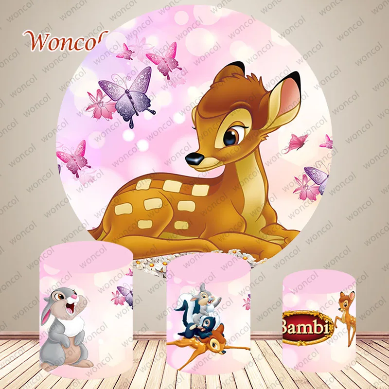 Disney-Bambi-Deer-Circle-Backdrop-Girl-Birthday-Baby-Shower-Photo ...