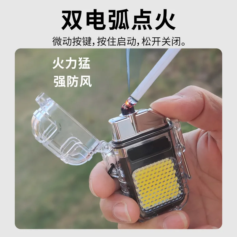 New-Grade-Transparent-Shell-Waterproof-Electronic-Pulse-Lighter-Outdoor ...