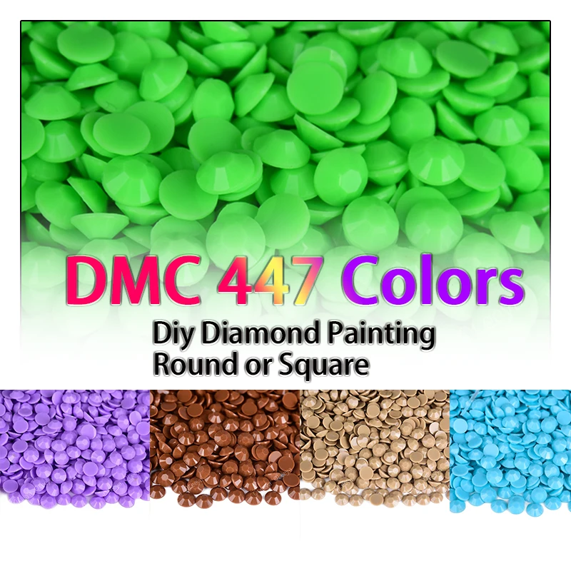 Diamond-Painting-Accessory-DMC-447-Color-Full-Round-Square-Drills-5D ...