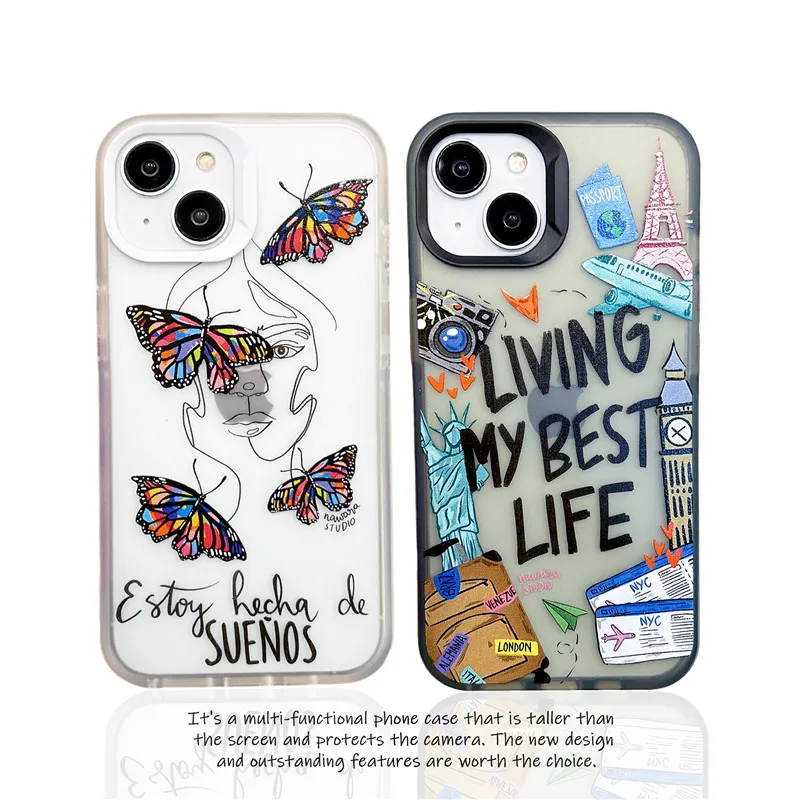 ins-Butterfly-Air-Ticket-city-landmarks-Phone-Case-for-iPhone-X-XS-XR ...