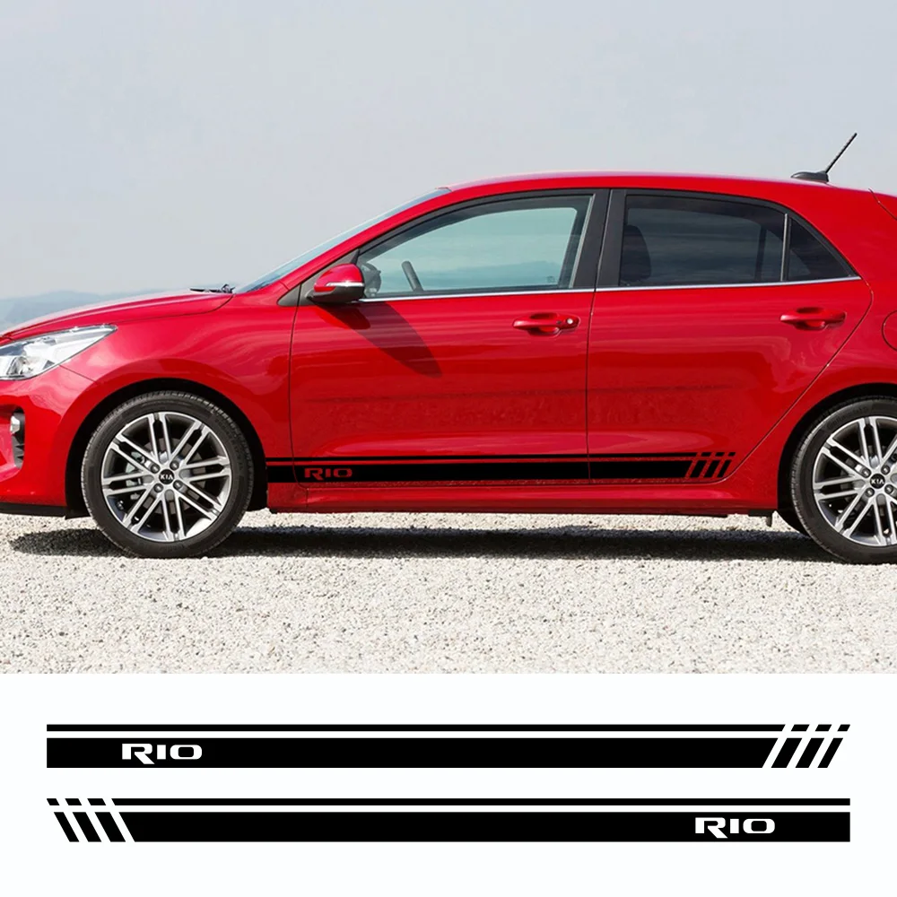 2PCS-Car-Side-Door-Stripes-Stickers-For-KIA-RIO-4-5-LX-S-Tuning ...