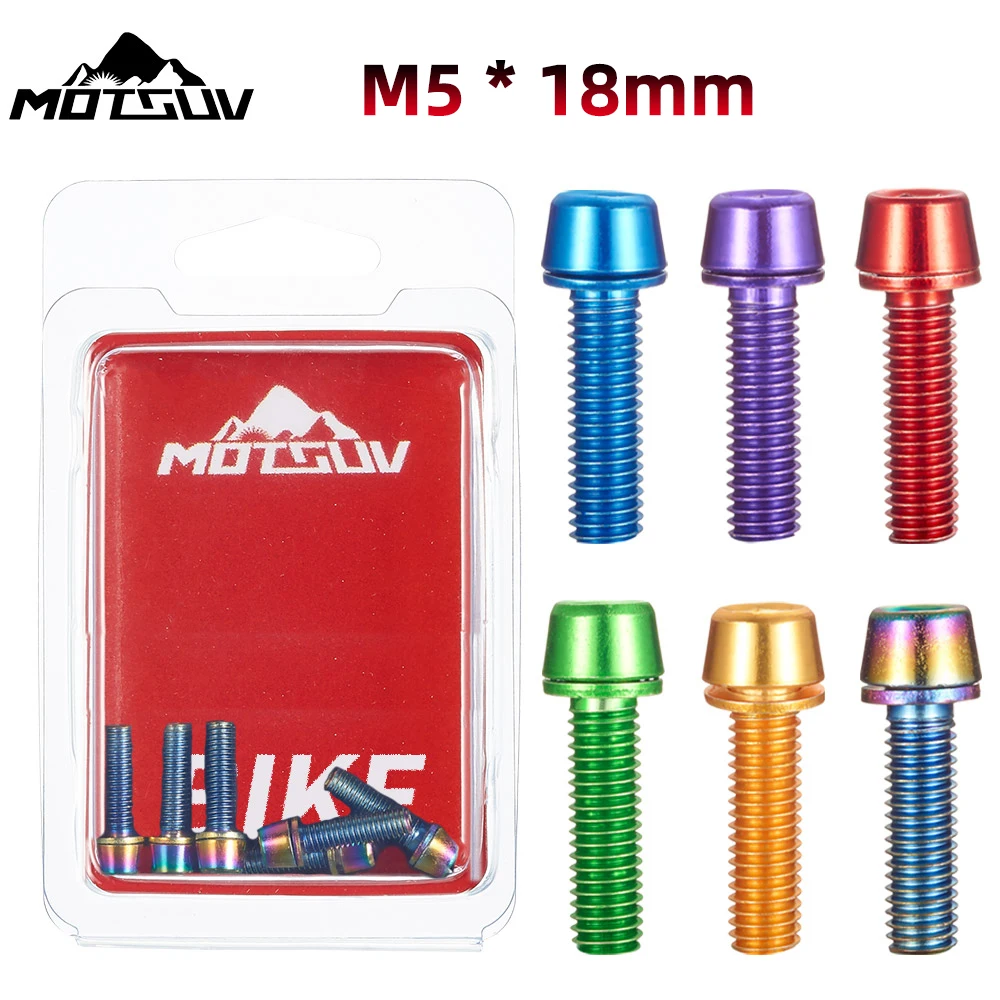 6Pcs-Set-Bicycle-Handlebar-Screws-Colorful-Stainless-Steel-M5-18MM-MTB ...