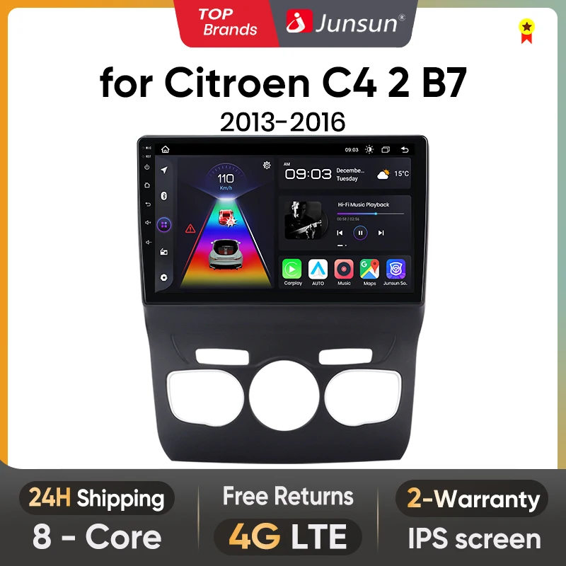 Junsun-V1-Plus-autoradio-For-Citroen-C4-2-B7-2013-2016-sans-fil-CarPlay ...