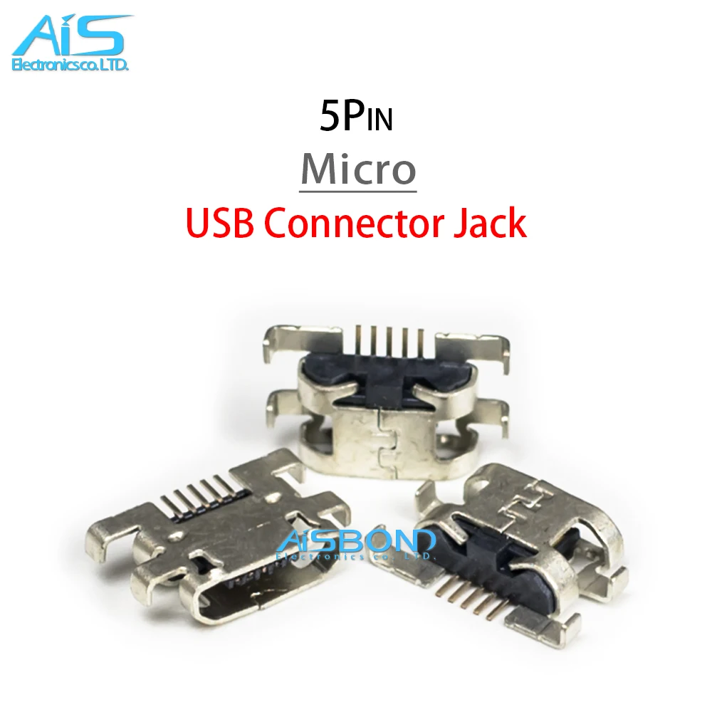50Pcs/Lot Micro 5Pin USB Charging Port Jack socket charger Connector ...