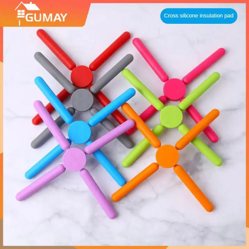 Foldable-Non-Slip-Pot-Pan-Mat-Table-Silicone-Heat-Resistant-Pad-Cross ...