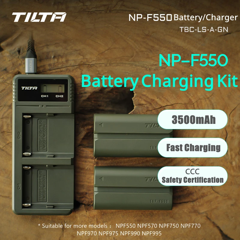 TILTA NP-F550 Battery 3500mAh Portable Charging Station (2 Channel) For ...