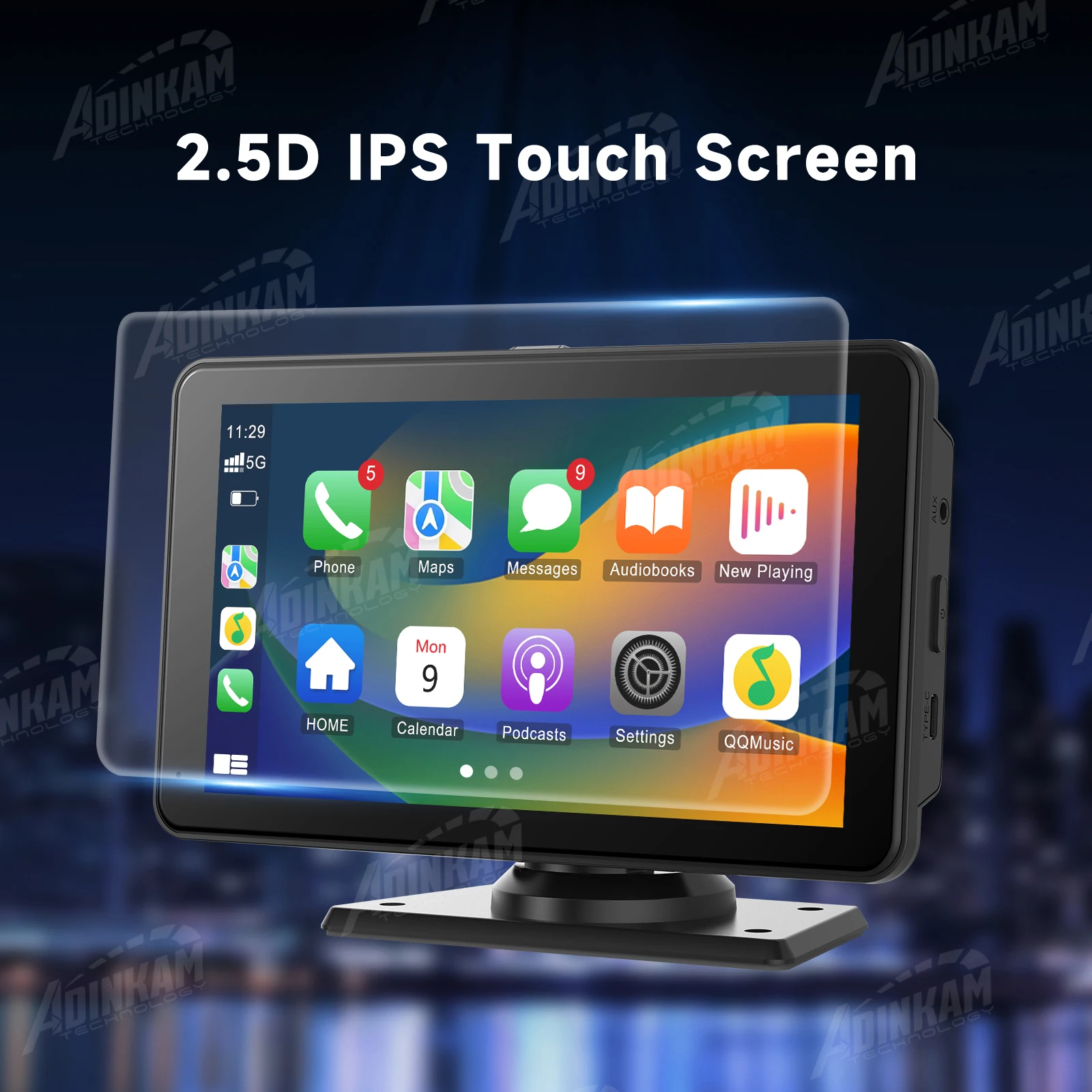 跨境专供7寸导航PND中控4K超清手机投屏CarPlay蓝牙记录AUX车载-阿里巴巴