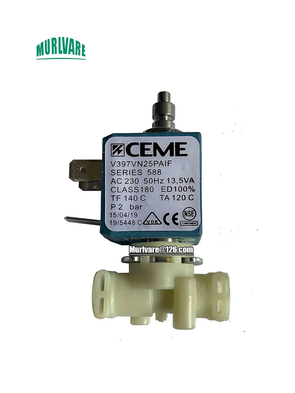 CEME 시리즈 스팀 청소기 커피 머신용 솔레노이드 밸브, 588, V397VN25PAIF, AC230V, 50HZ, 13 ...