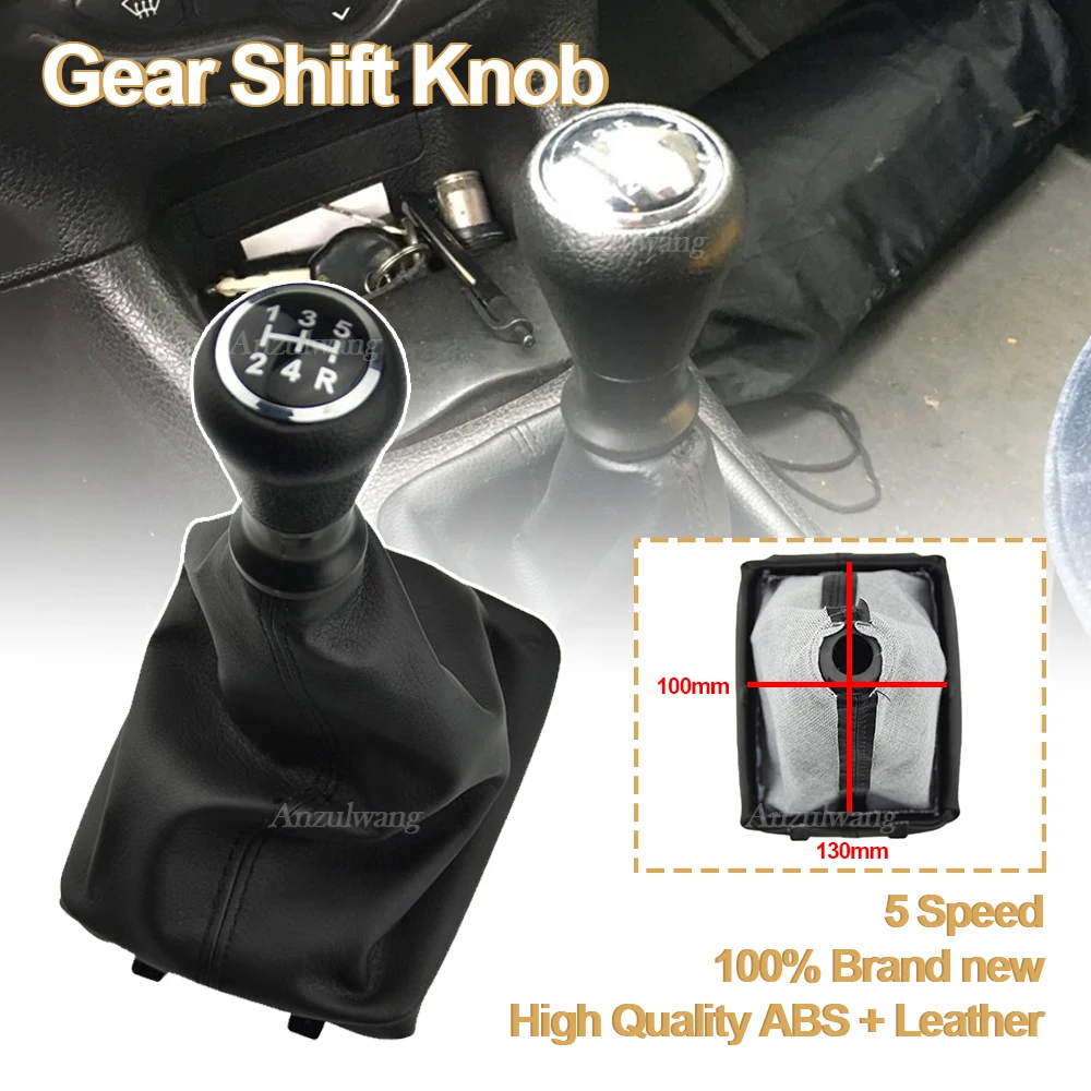 5-Speed-Gear-Shift-Knob-Shifter-Collar-Lever-Stick-Gaiter-Boot-Cover ...