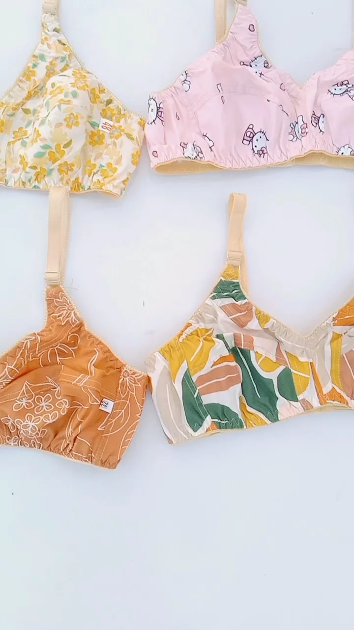female bras pack of 6 ( random colours and prints) in soft cotton ...