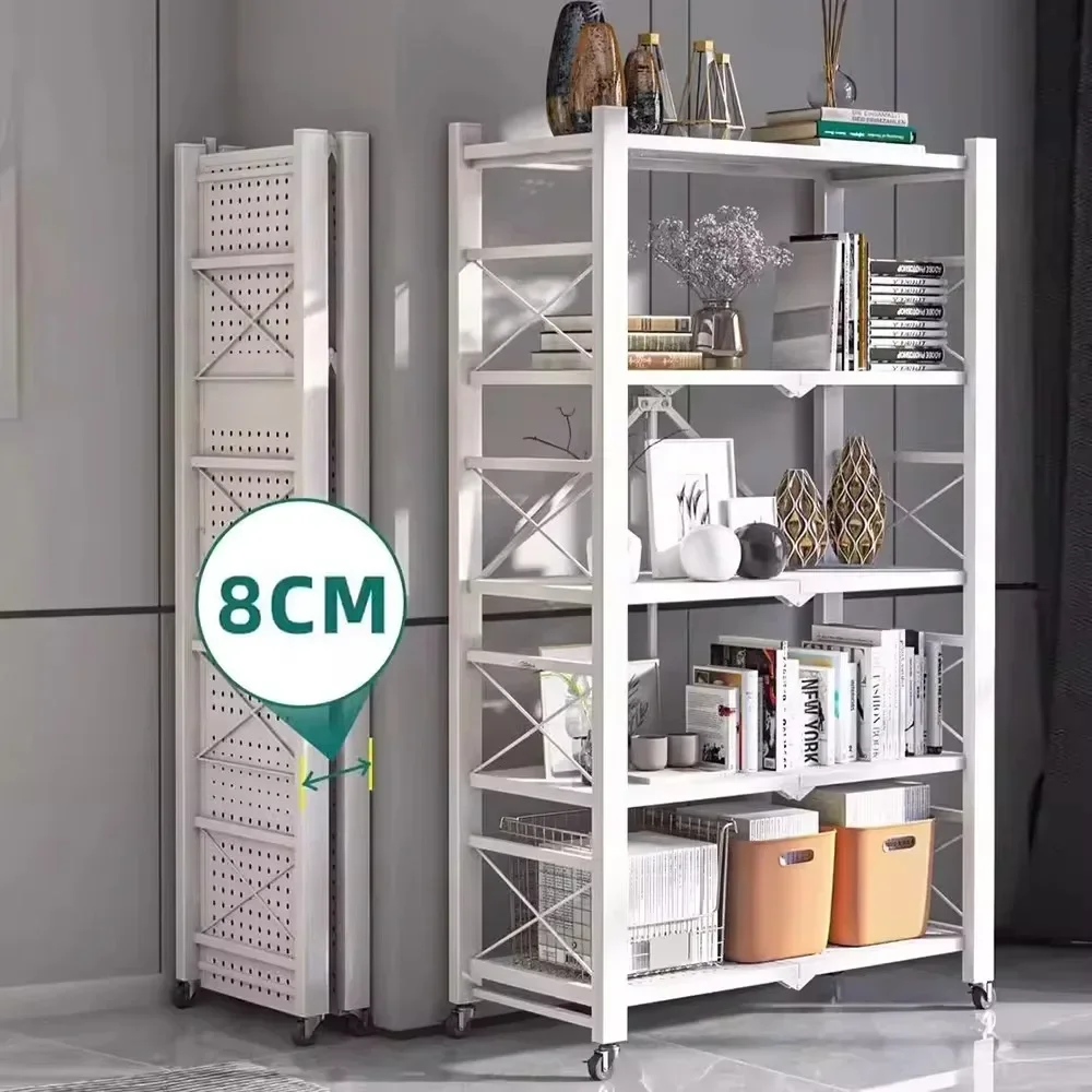 Foldable-Metal-Storage-Shelves-Installation-Free-Moveable-Strong-Load ...