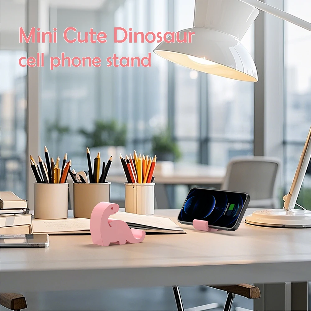 Cute dinosaur phone stand, made of plastic, durable and not easy to ...