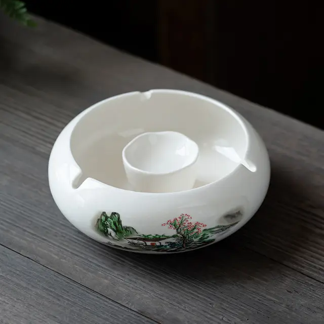Retro Ceramic Ashtray Tray Coffee Shop Desktop Creative Ornaments ...