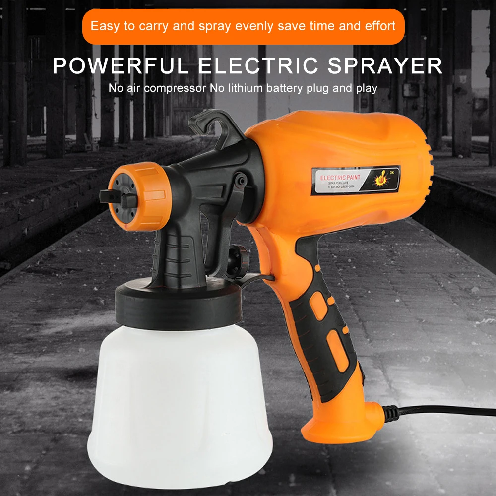 500W-Electric-Spray-Gun-900ml-HVLP-Household-Paint-Sprayer-Flow-Control ...