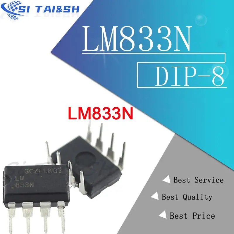 10pcs/lot Lm833n Dip8 Lm833 Audio Amplifier Dual Audio Op Amp New ...