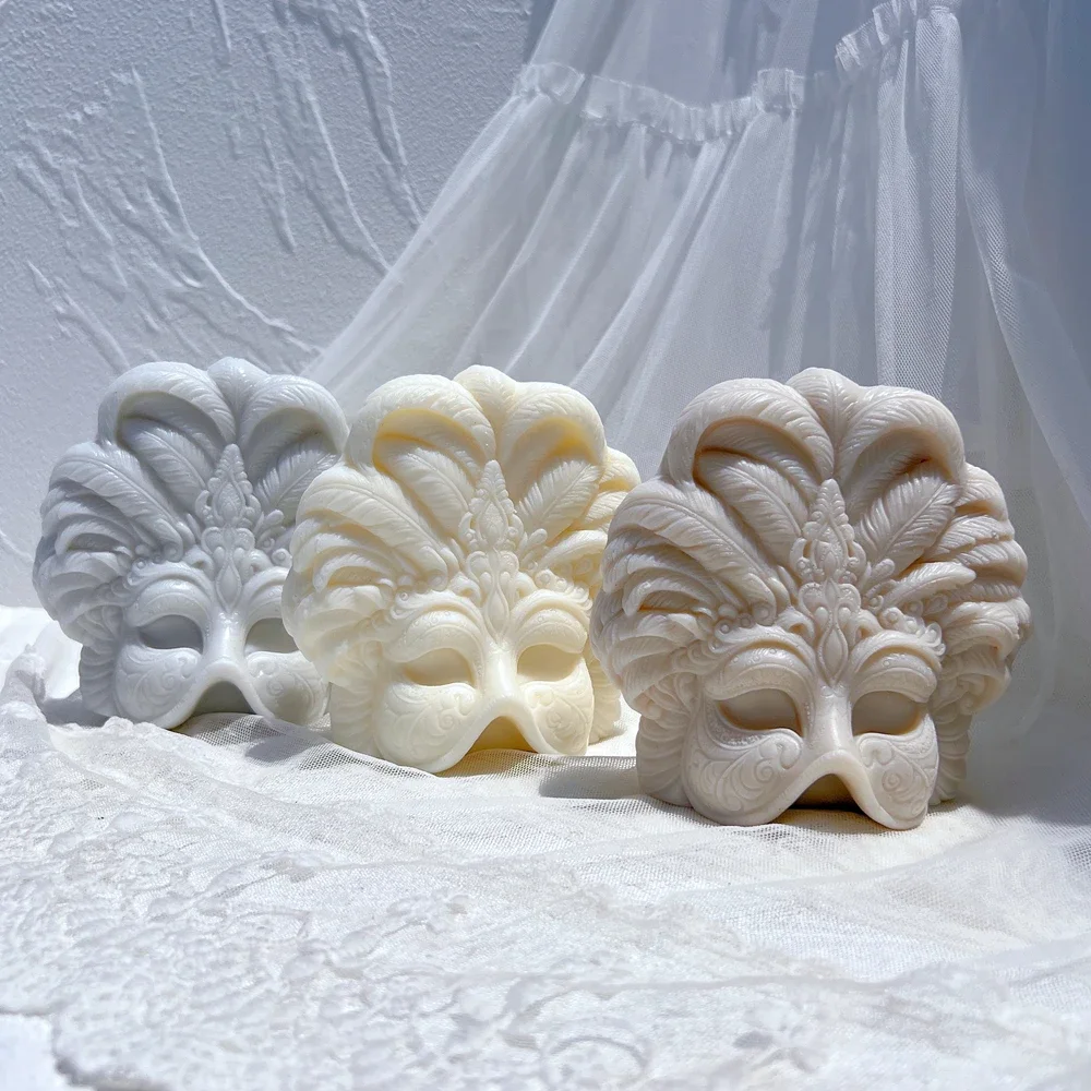 Mardi Gras Masks Candle Silicone Mold Feather Mask Soy Wax Tool Candle ...