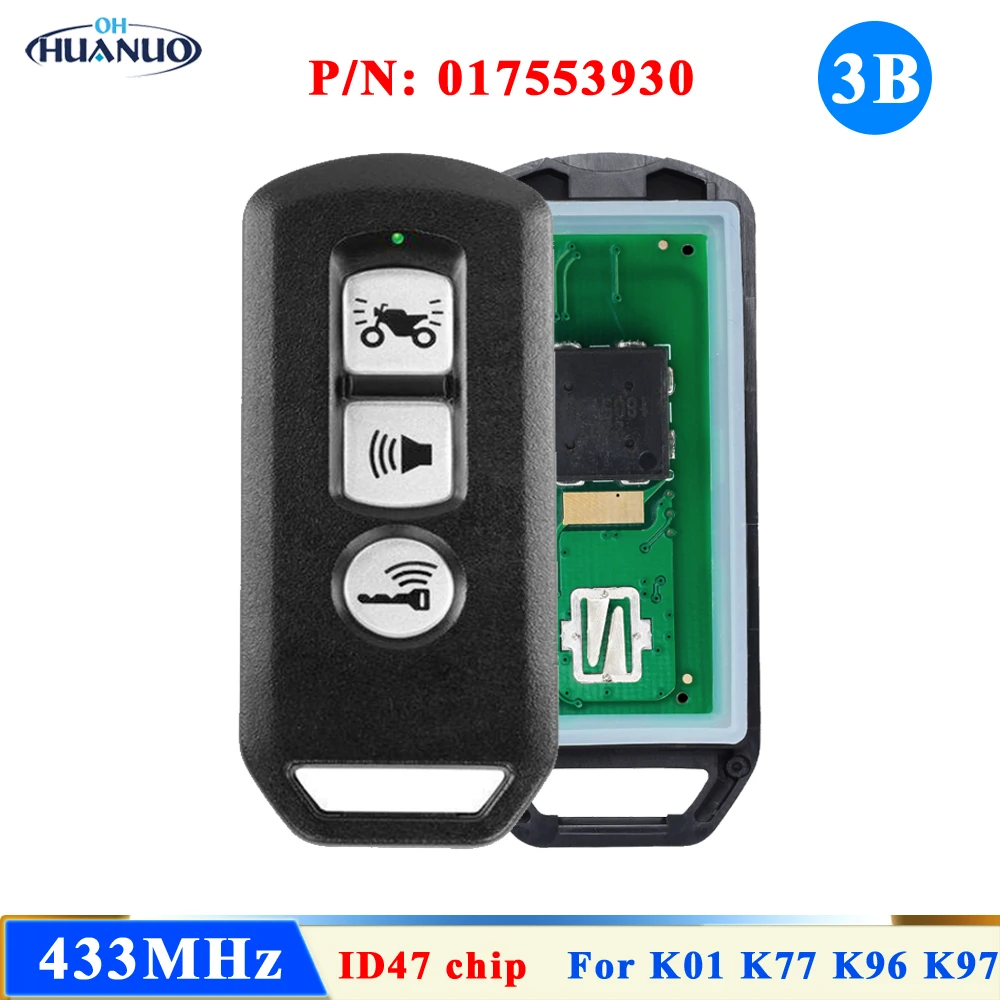 3 Buttons 433mhz Id47 Chip Smart Key Fob For Honda K35v3 Adv Sh 150 ...