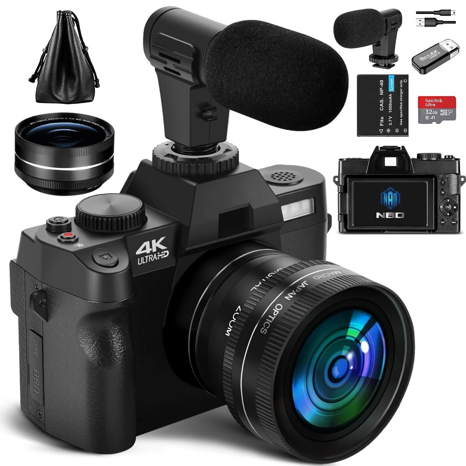 G-Anica-4K-Digital-Camera-48MP-Vlogging-Camera-for-with-180-Flip-Screen ...