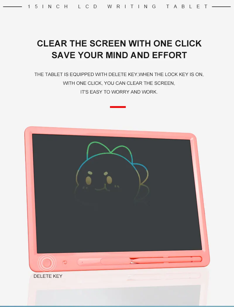 Tablettes Graphiques,Grand écran LCD de 15 pouces,tablette d'écriture ...