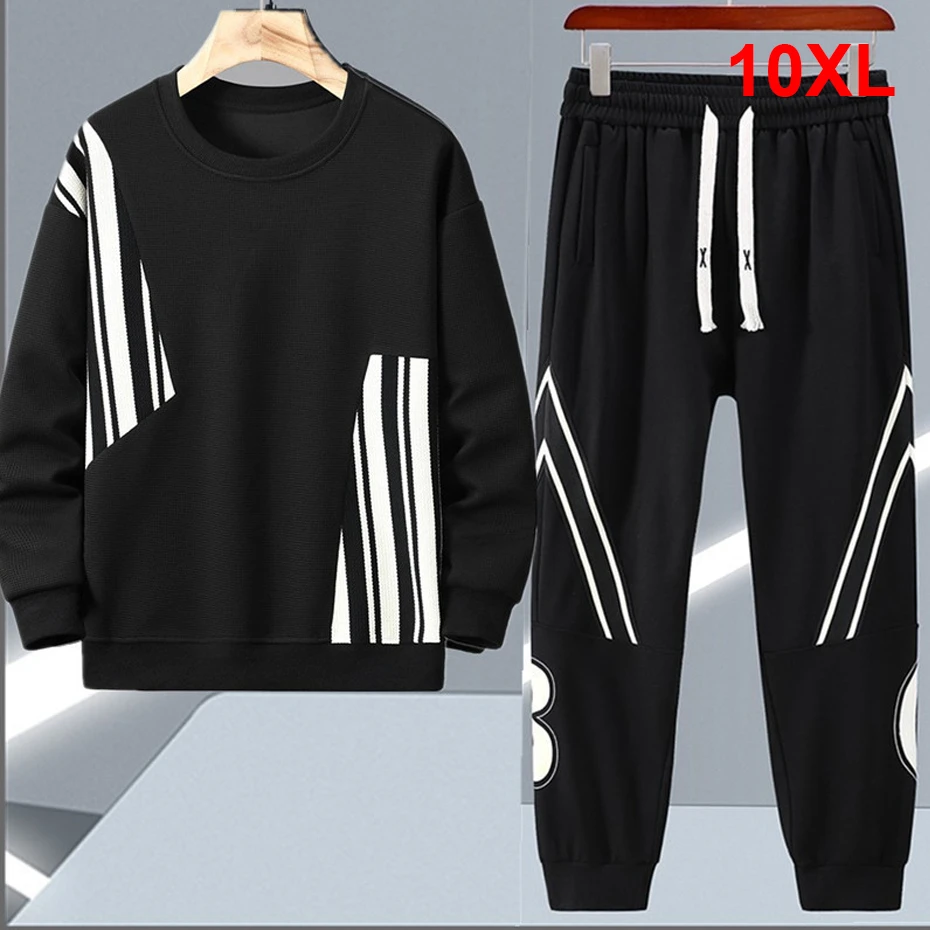 10XL-Plus-Size-Tracksuit-Men-Sweatshirt-Sweatpants-Men-s-Sets-Autumn ...