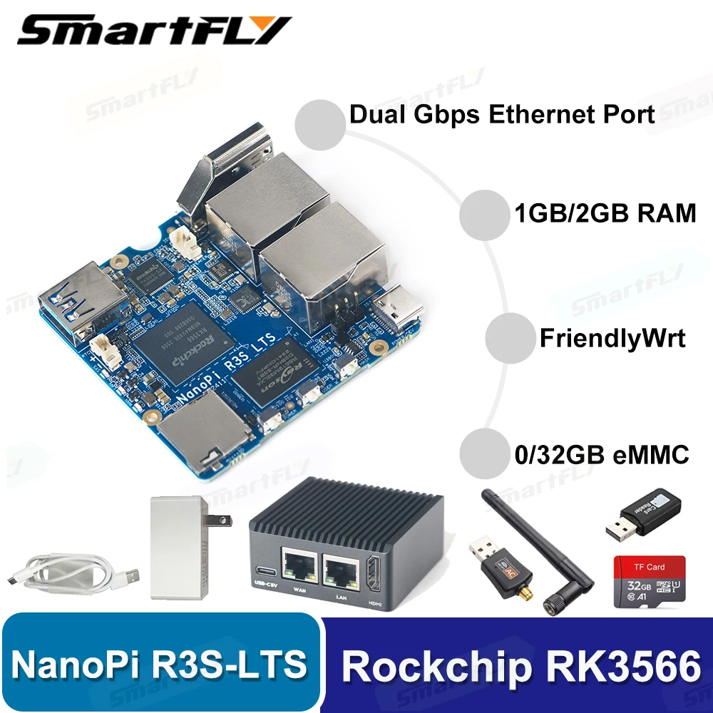NanoPi R3S-LTS Open Source Router Board Rockchip RK3566 SOC Development ...