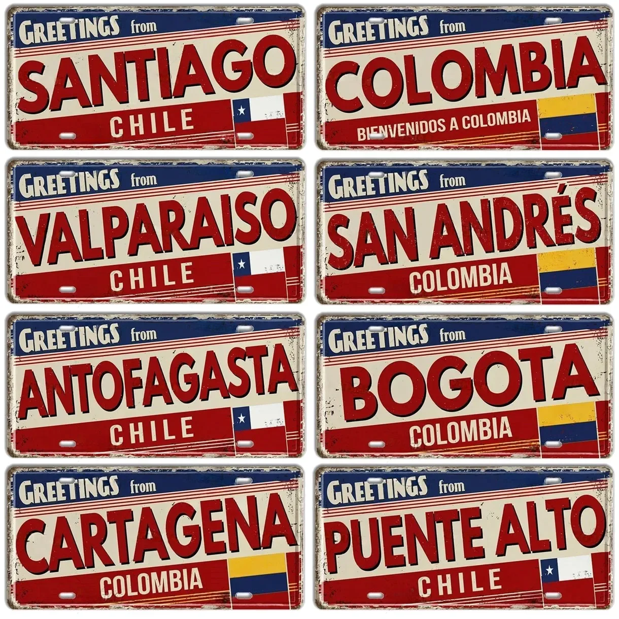 Colombia-License-Plates-Metal-Tin-Signs-for-Wall-Art-Decoration-Vintage ...
