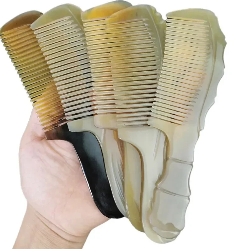 Natural-Horn-Comb-Fine-Tooth-Comb-Anti-Static-Hair-Comb-Care-Hair ...