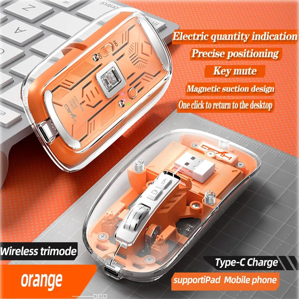 Rato-Magn-tico-Transparente-Recarreg-vel-DPI-Ajust-vel-Sem-Fio ...