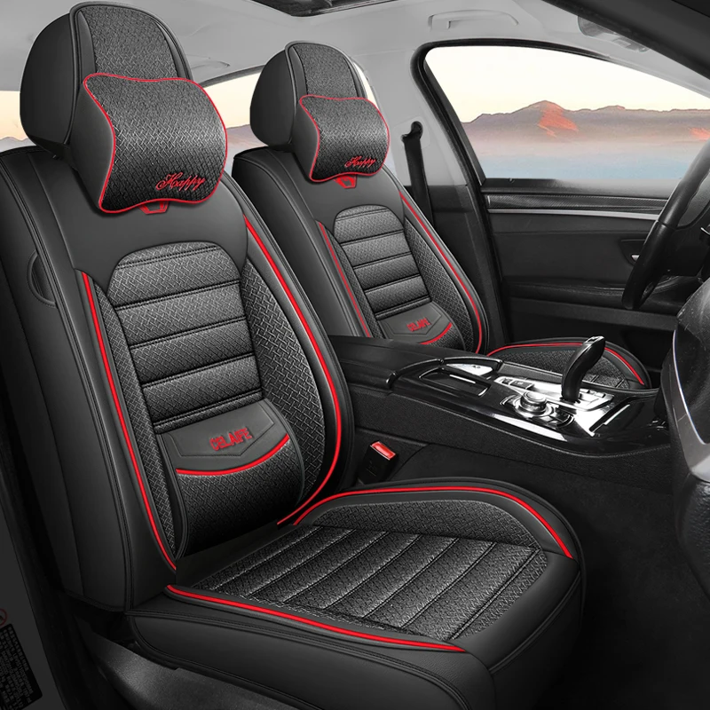 Capas-de-assento-de-carro-de-couro-universal-material-de-linho-apto ...