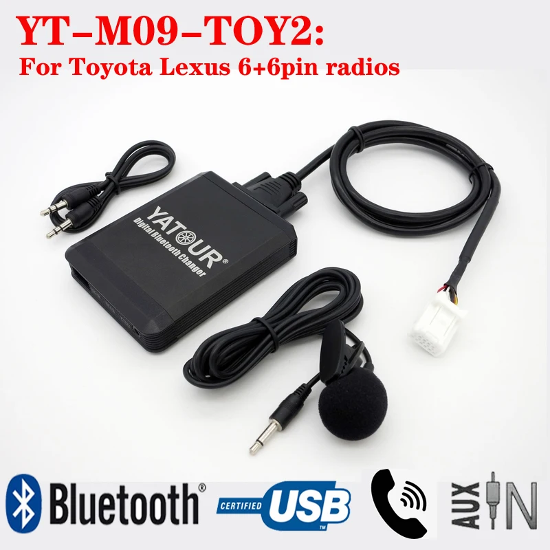 Yatour-M09 블루투스 USB AUX 키트 렉서스 토요타 캠리 코롤라 하이랜더 R4 용 - 티몬