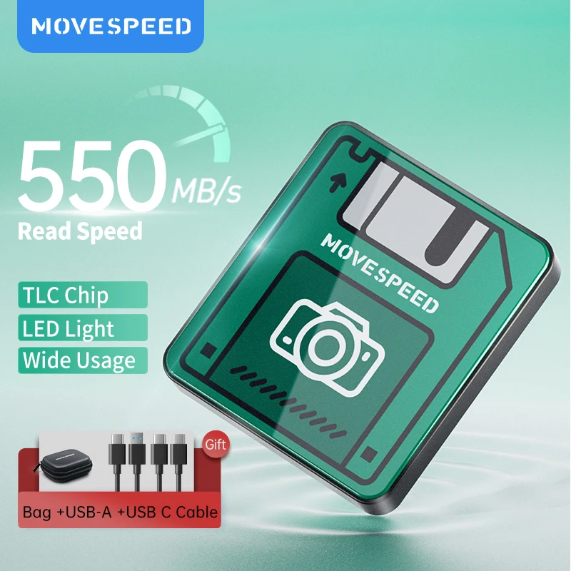 MOVESPEED 1TB 2TB USB3.1 Type C Portable SSD 512GB Gen 2 550mbs ...