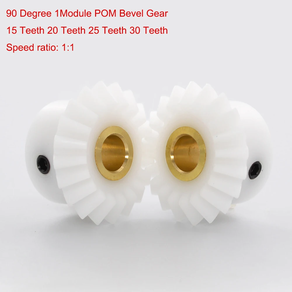 1PCS-90-Degree-1Module-White-POM-Bevel-Gear-Nylon-20-Teeth-25-Teeth-30 ...