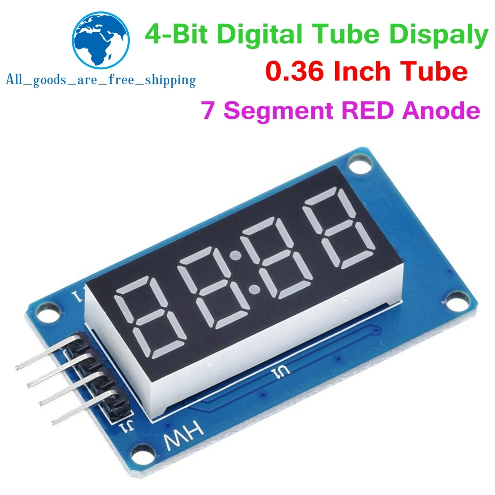 Tm1637 Arduino 7 세그먼트 4 비트 용 Led 디스플레이 모듈 036 인치 클럭 빨간색 양극 디지털 튜브 4 개의