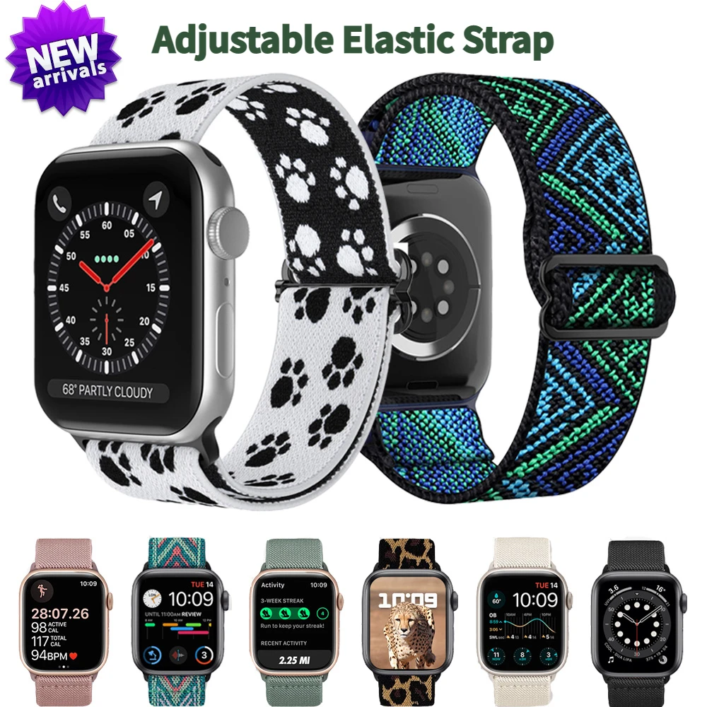 Nylon Loop Strap for Apple Watch Band 45mm 44mm 49mm 41mm 40mm 42mm ...