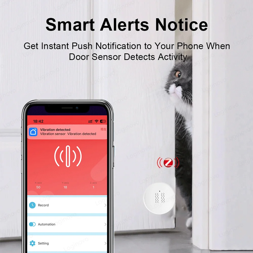 Zigbee Smart Vibration Sensor Tuya Smart Life Vibration Tilt Sensors ...