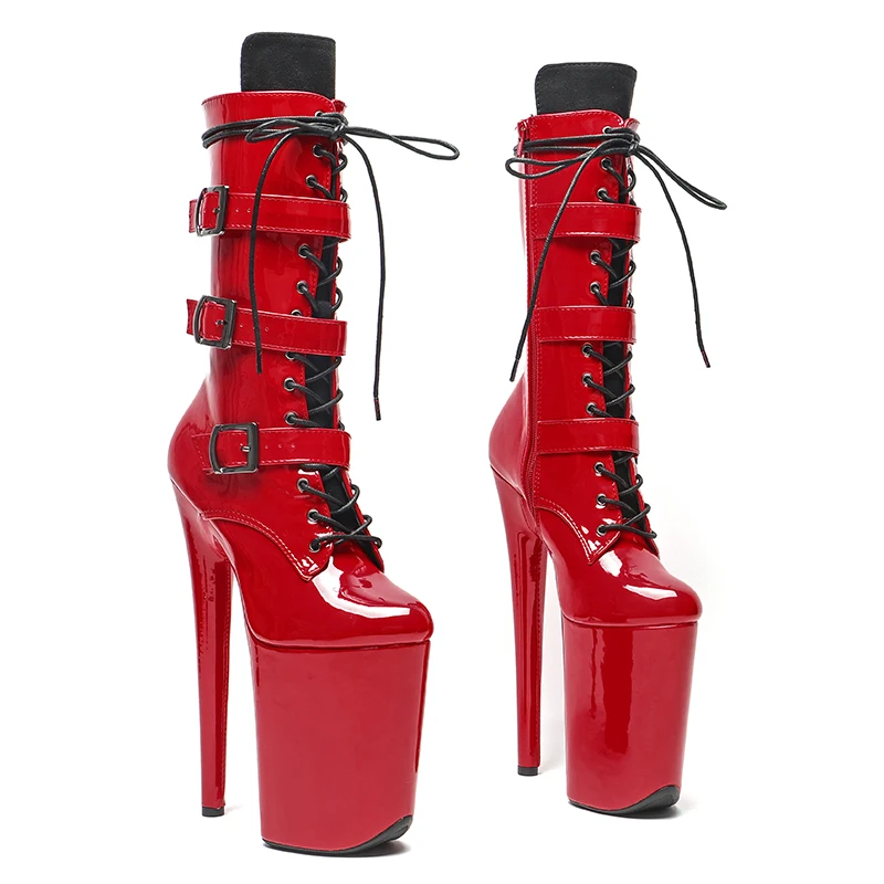 Leecabe-23CM-9inches-Patent-PU-upper-Sexy-boots-High-Heels-Platform ...