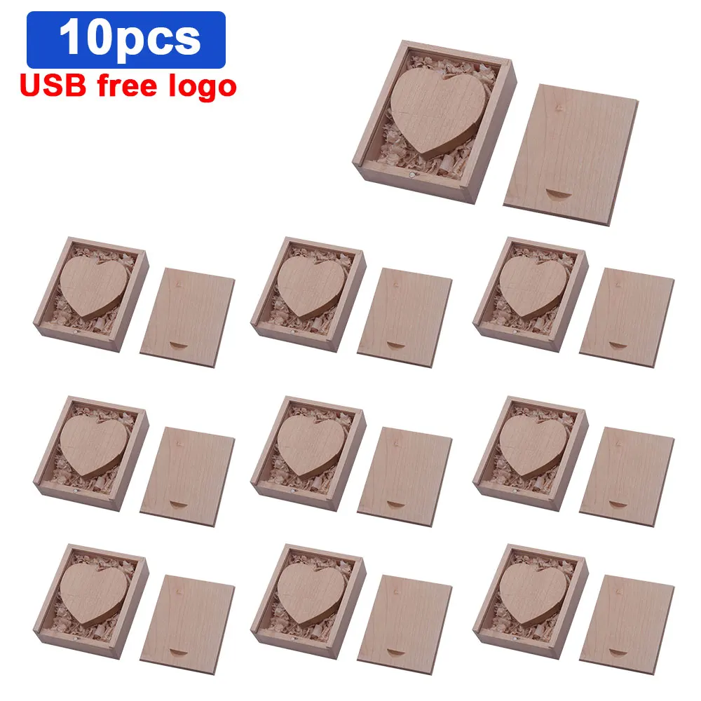 Pendrive usb 10 de madeira com logo de bordo + caixa flash drive usb 64gb 32gb 16gb 8gb em u ...