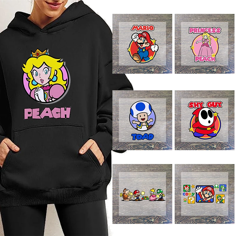 Super-Mario-Heat-Transfer-Stickers-Cartoon-Cute-Iron-on-Patch-Decals ...